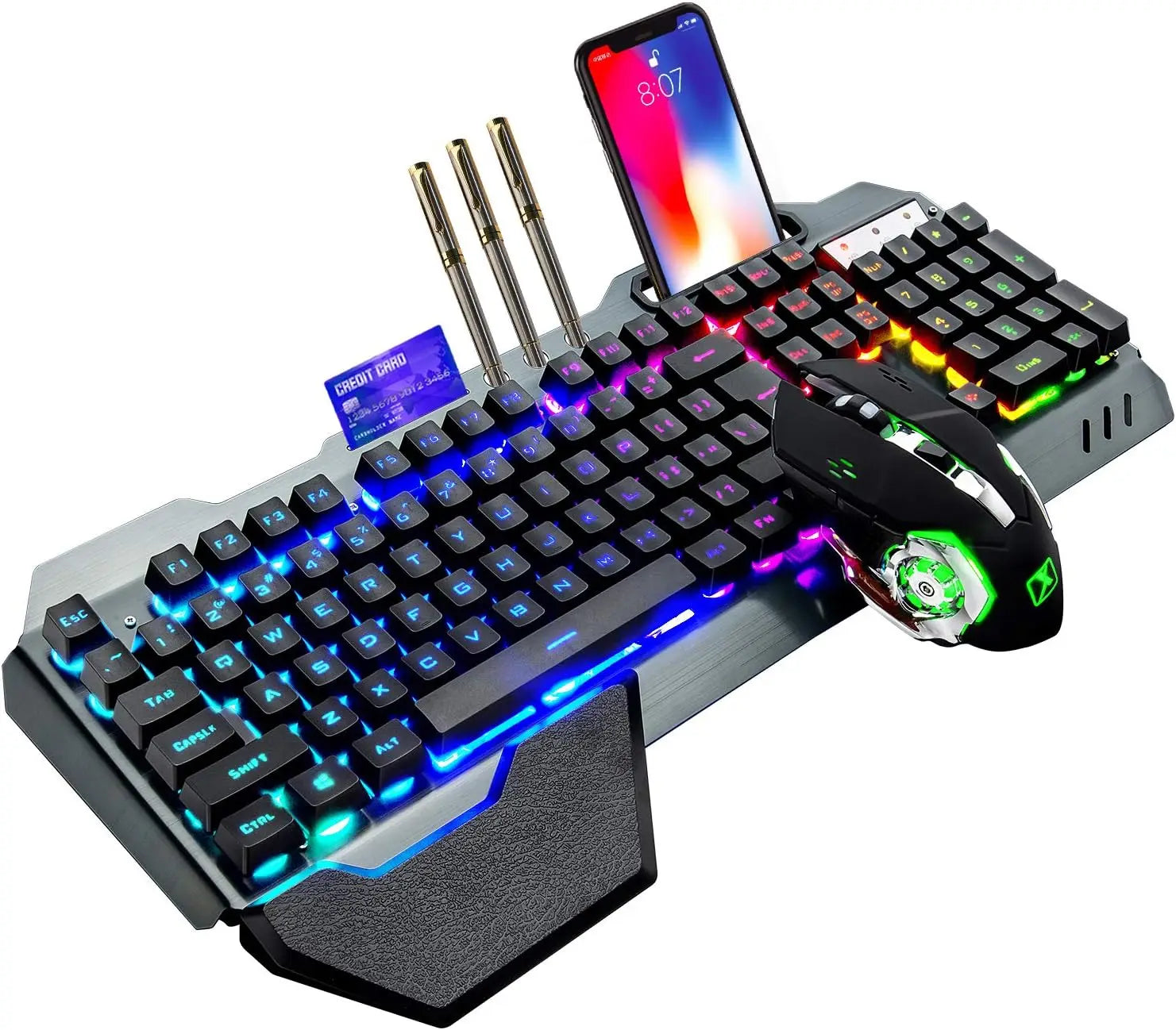 K680 Wireless Gaming Keyboard and Mouse Combo,Rainbow LED Backlit Keyb ...